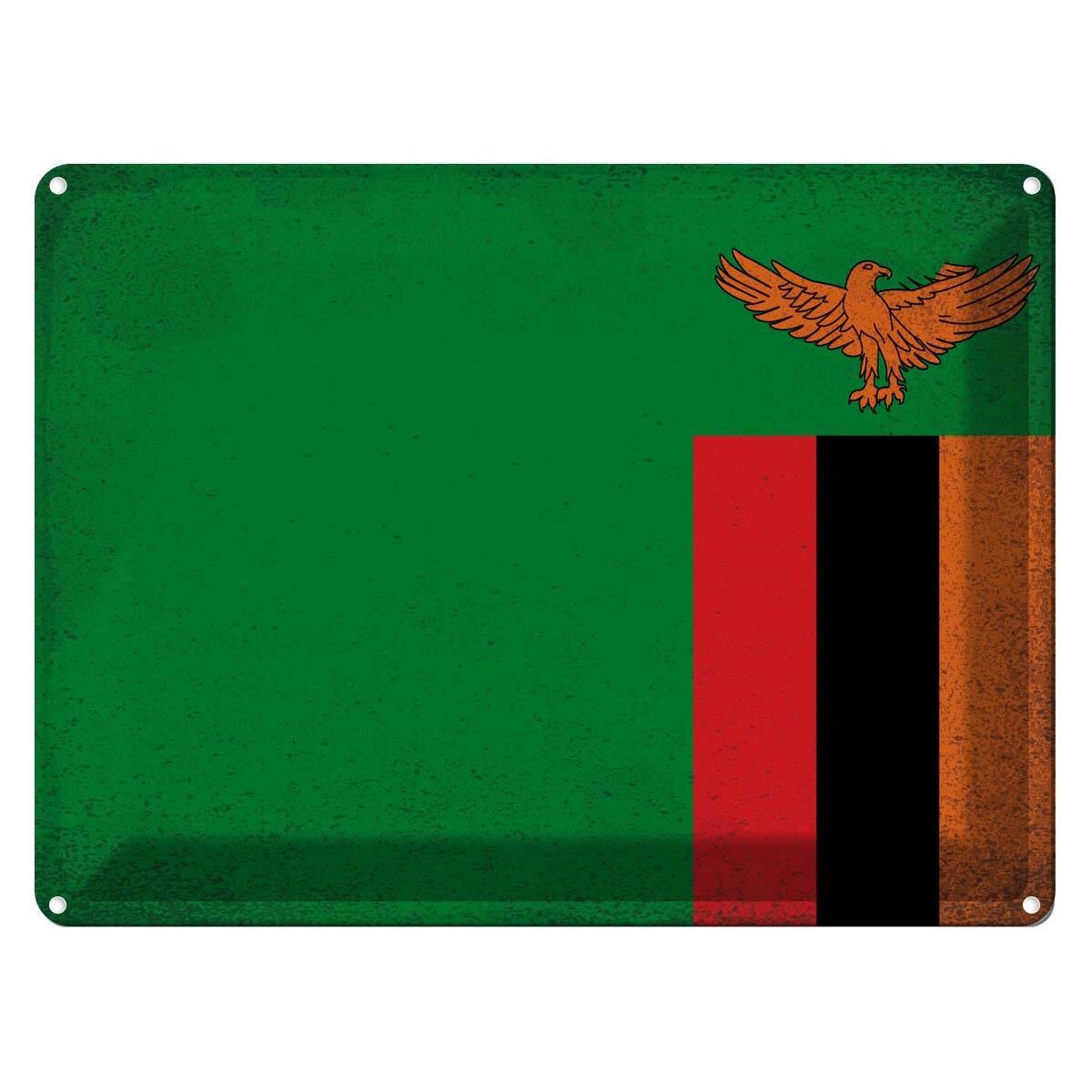 Jetzt Blechschild 30x40 cm Sambia Flag of Zambia online kaufen - vian