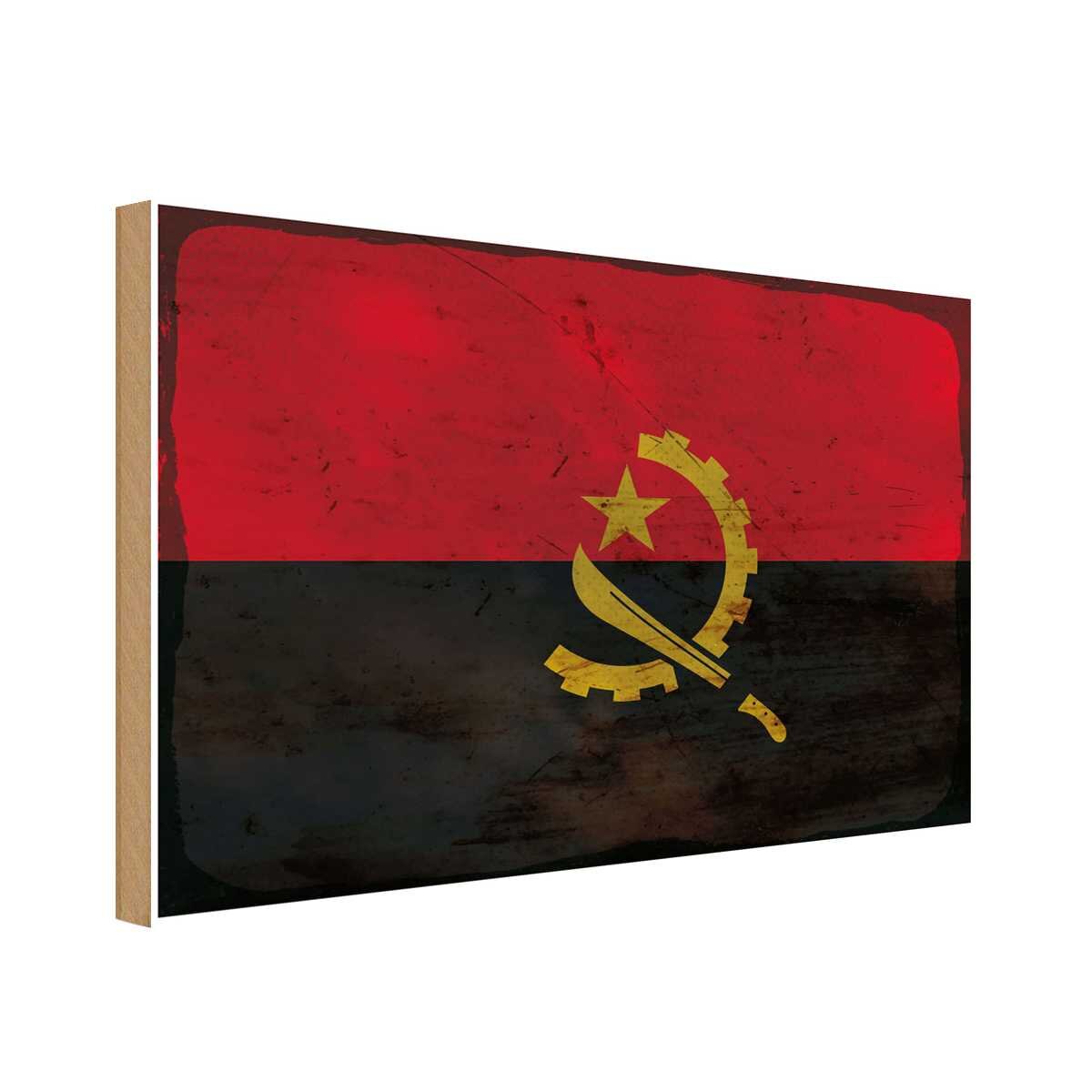 Jetzt Holzschild 20x30 cm Angola Flag of Angola Rost online kaufen