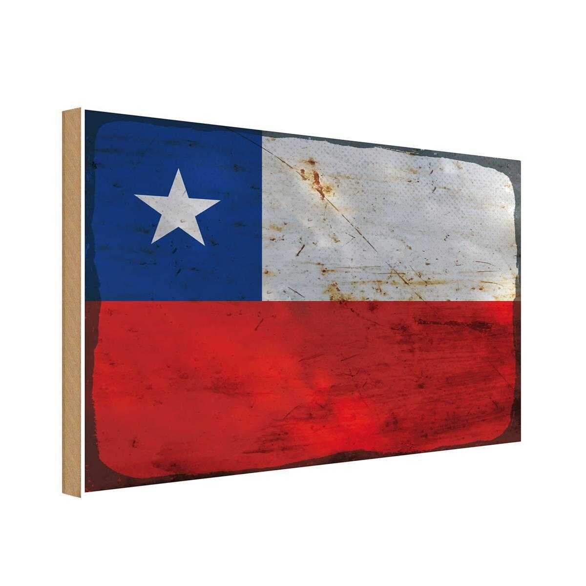 Jetzt Holzschild 20x30 cm Chile Flag of Chile Rost online kaufen - vi