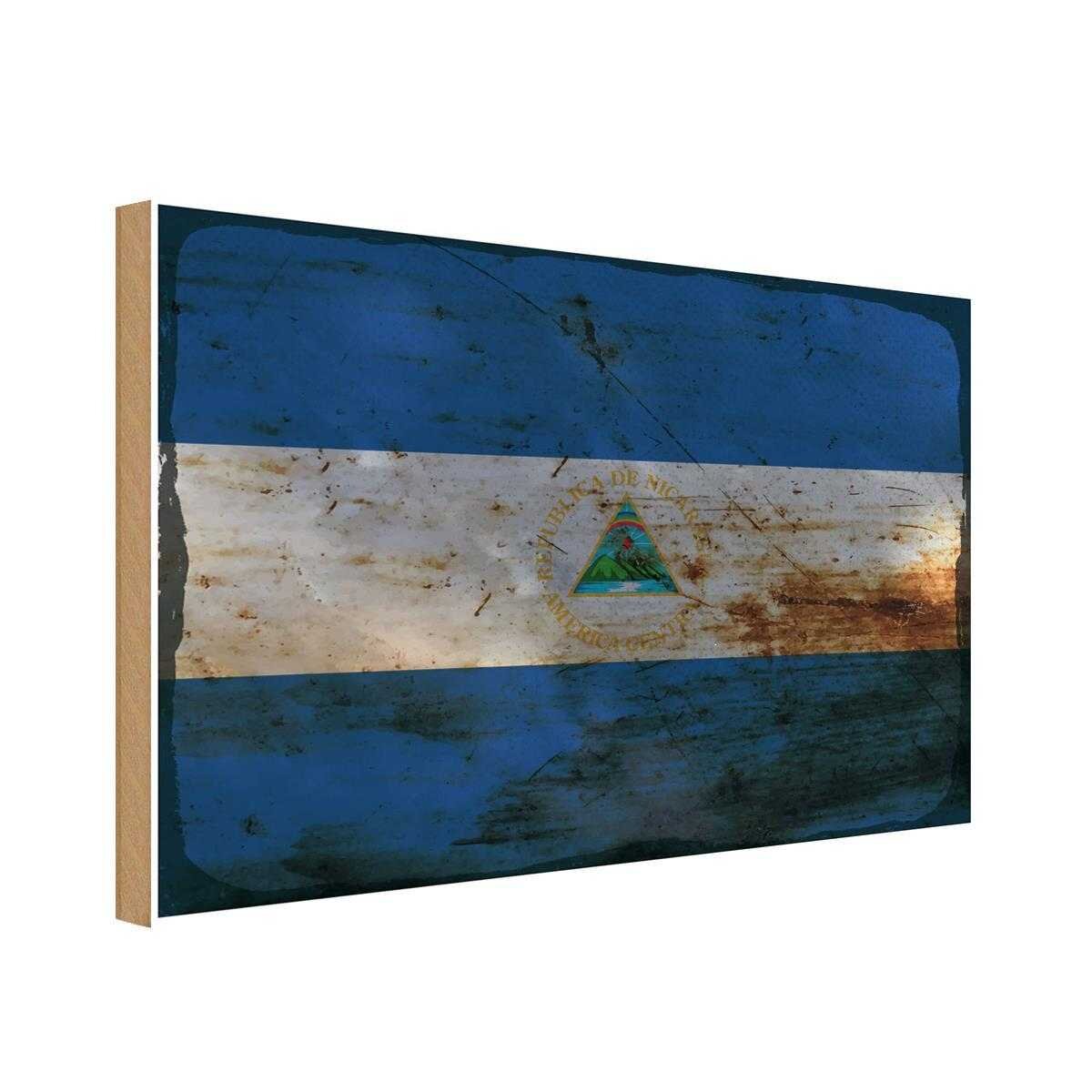 Jetzt Holzschild 20x30 cm Nicaragua Flag Nicaragua Rost online kaufen