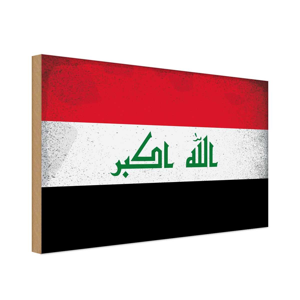 Jetzt Holzschild 30x40 cm Irak Flag of Iraq online kaufen - vianmo