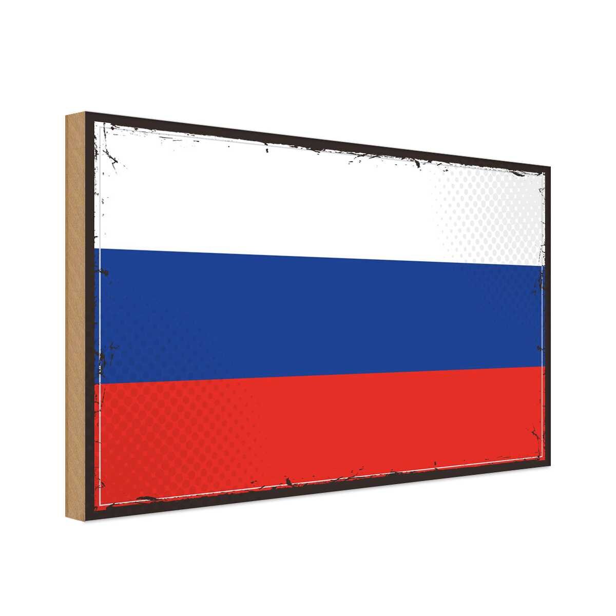 Jetzt Holzschild 30x40 cm Russlands Retro Flag of Russia online kaufe