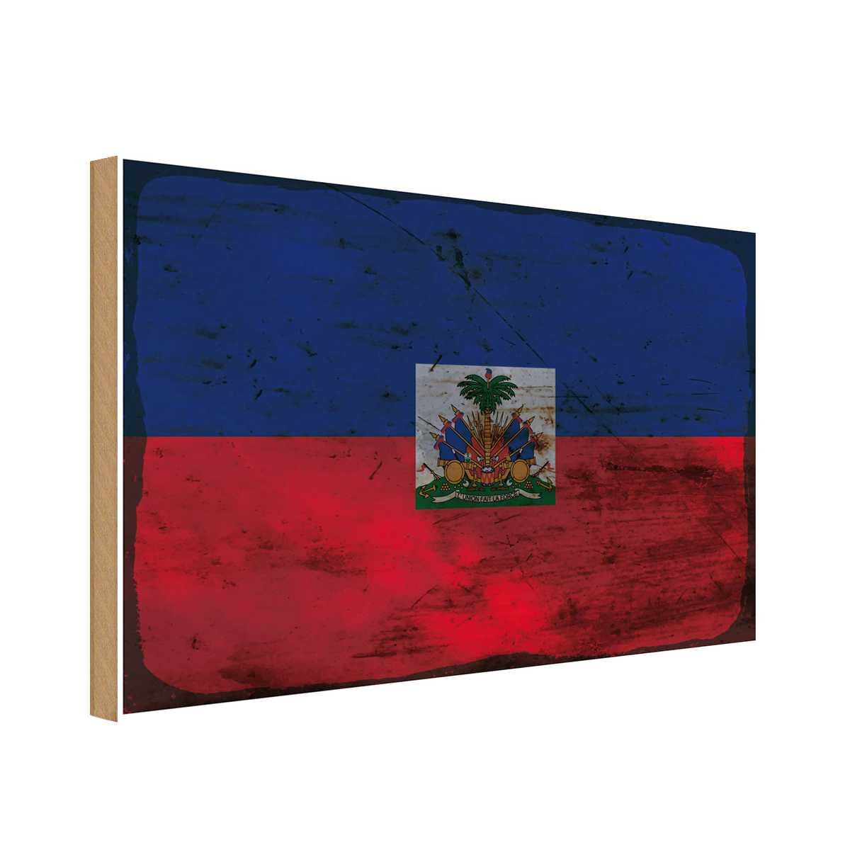 Jetzt Holzschild 12x18 cm Haiti Flag of Haiti Rost online kaufen - vi