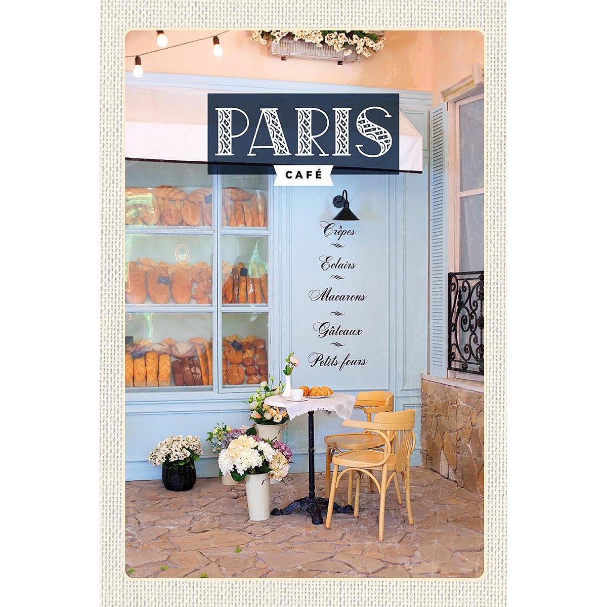 Jetzt Holzschild 18x12 cm Paris Cafe Crepes Eclairs Macarons online k